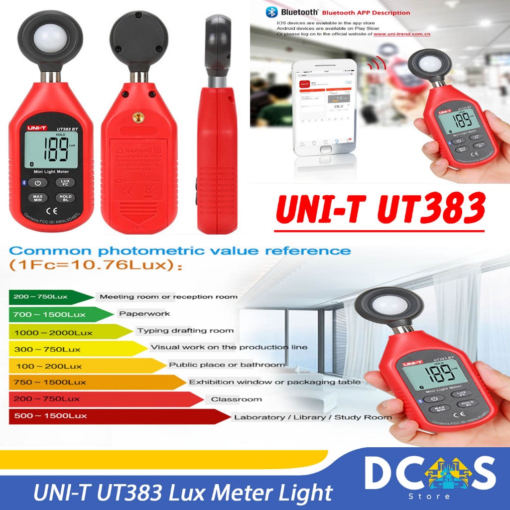 Jual UNI-T UT383 Luxmeter Lux Meter Light Meter Alat Ukur Intensitas ...