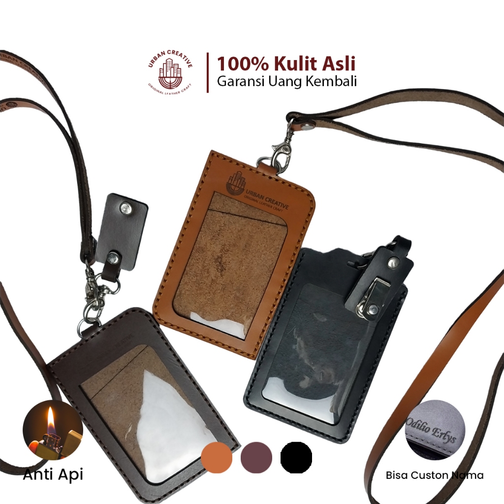 Jual URBAN CREATIVE Name Tag Card Holder Front ID Lanyard 2 Layer Bahan ...