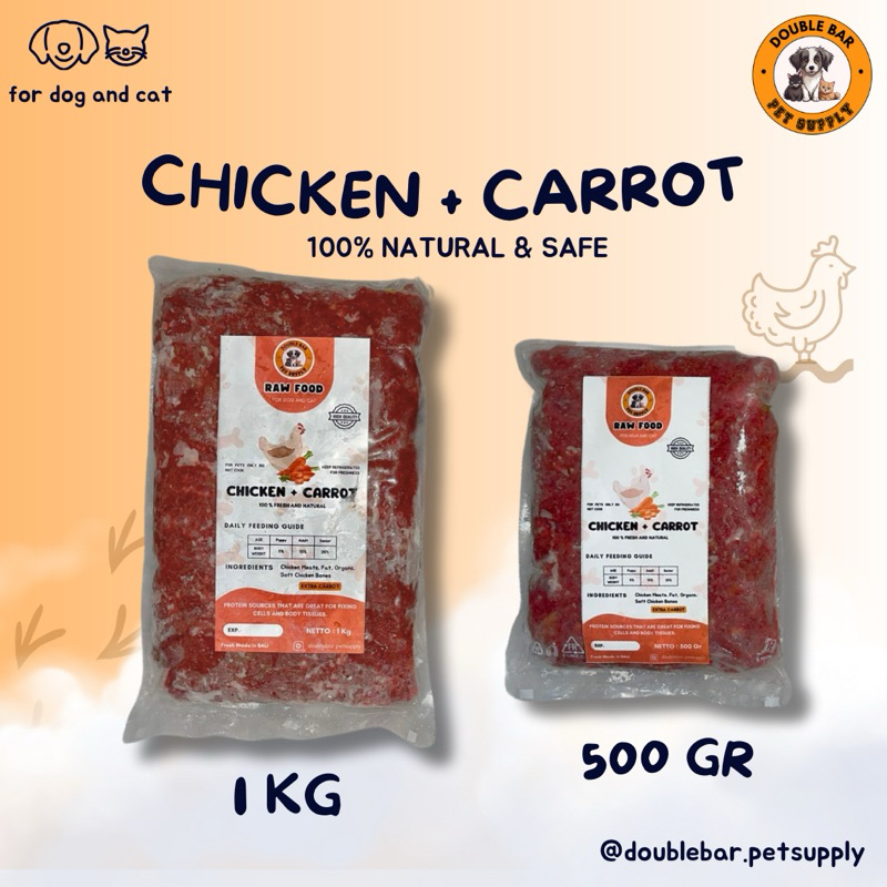 Jual RAW FOOD CHICKEN & CARROT // Double Bar Pet Supply // Makanan Ayam ...