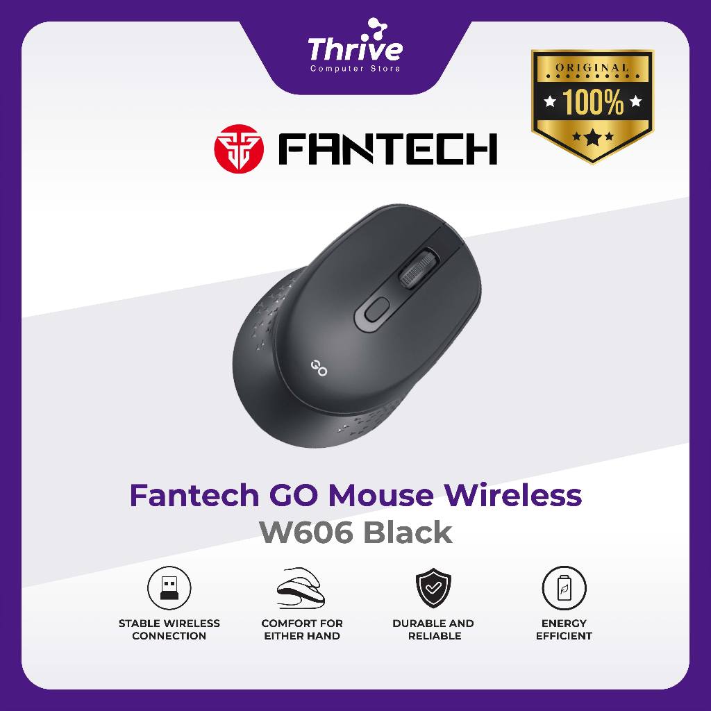 Jual Mouse Wireless Office - Go Series W606 (Black) 1600DPI - Fantech | Shopee Indonesia