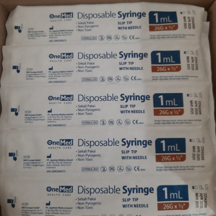Jual Spuit 1cc , 3cc , 5cc , 10cc Onemed / Disposable Syringe 1ml , 3ml ...