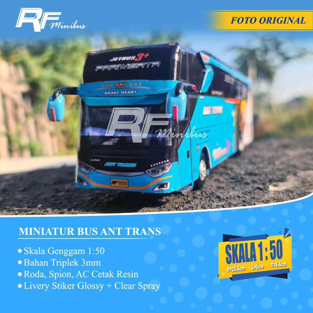 Jual Miniatur Bus Ant Trans Skala 1:50 | Shopee Indonesia
