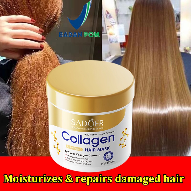 Jual 500ml Collagen Hair Mask Keratin Treatment Masker Rambut Rusak Dan ...