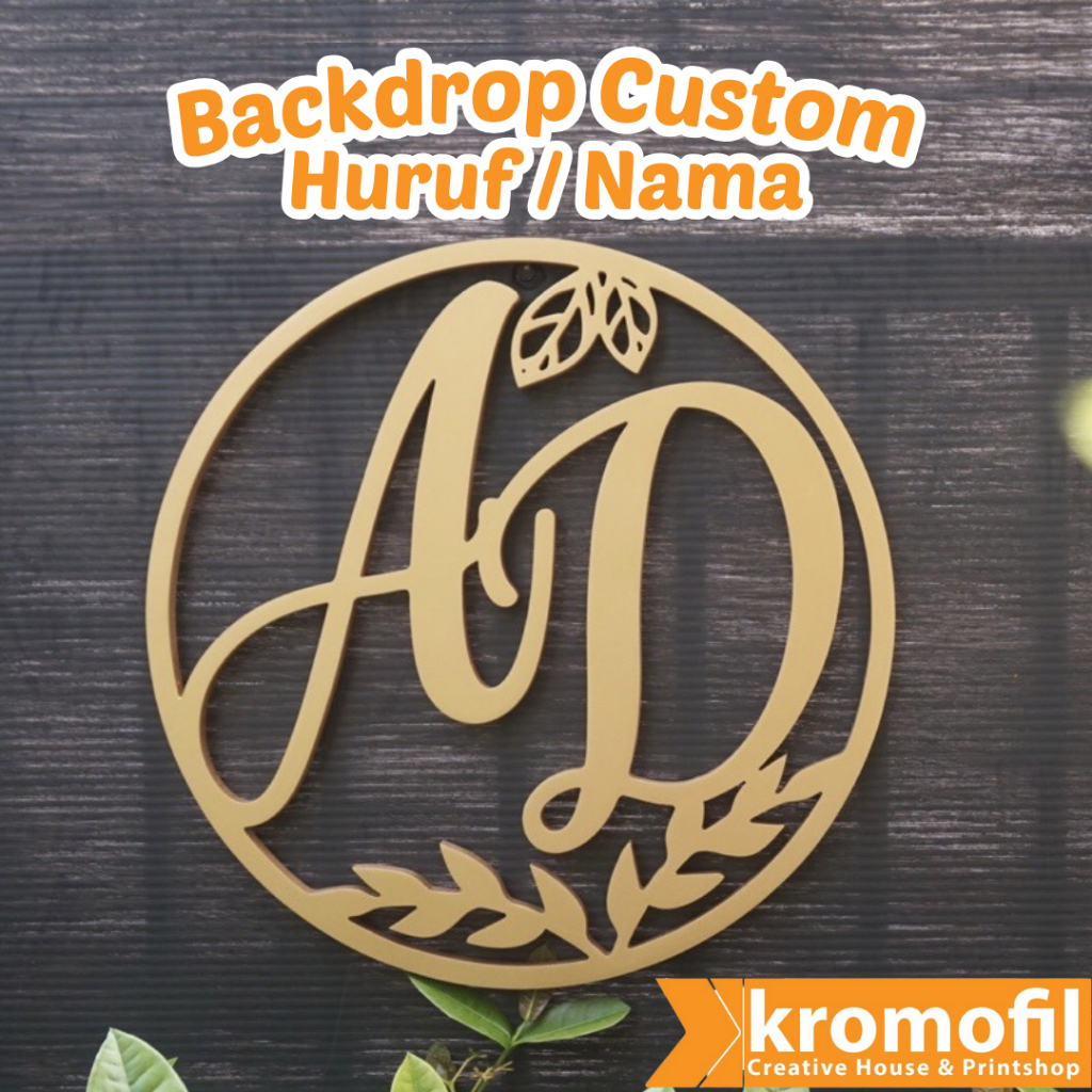 Jual Backdrop nama / inisial - kayu MDF diameter 40 dekor ruangan ...