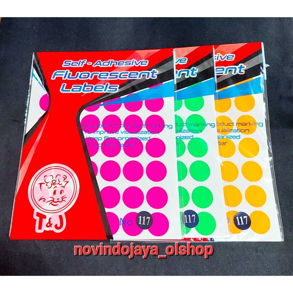 Jual LABEL TOM & JERRY 117 FLUORESCENT DOT BESAR 6 VARIANT WARNA ...