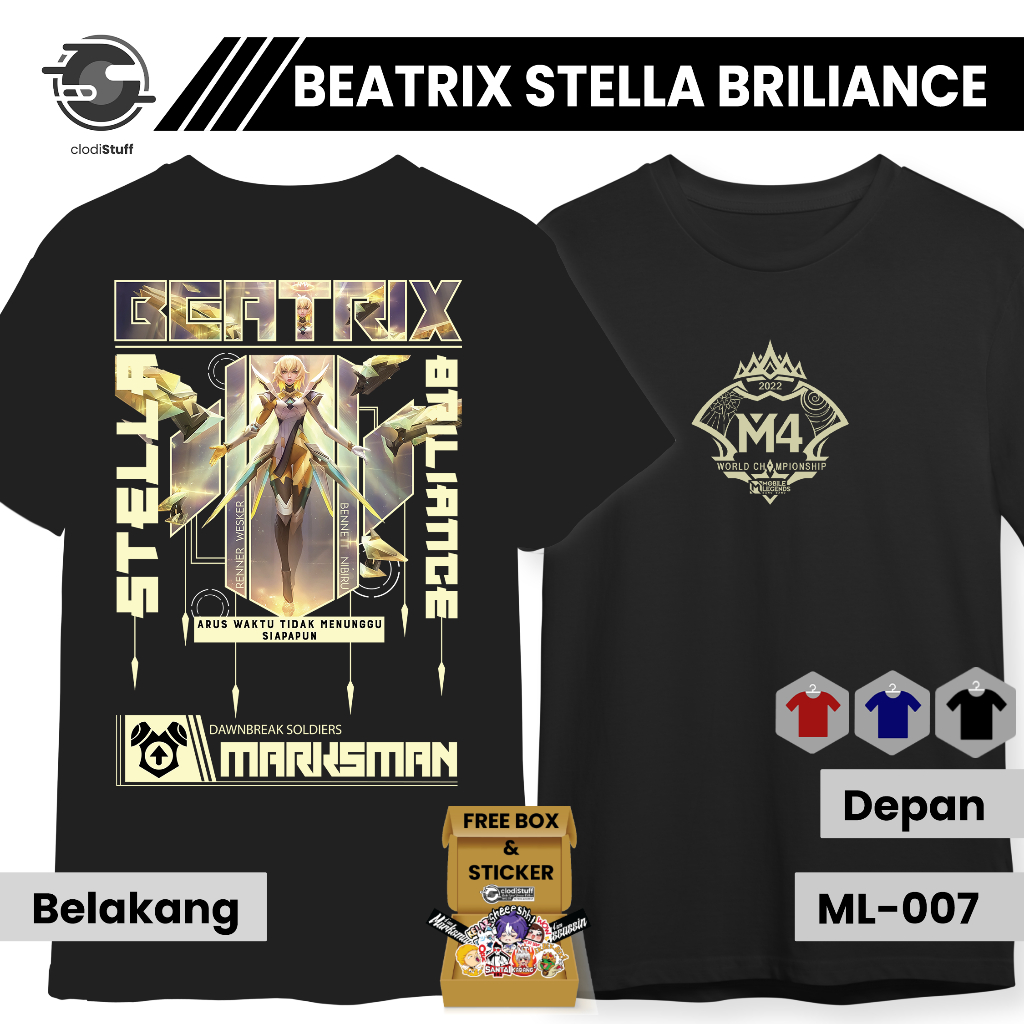 Jual Kaos BEATRIX STELLA BRILIANCE Skin M4 Mobile Legends MLBB Lengan ...