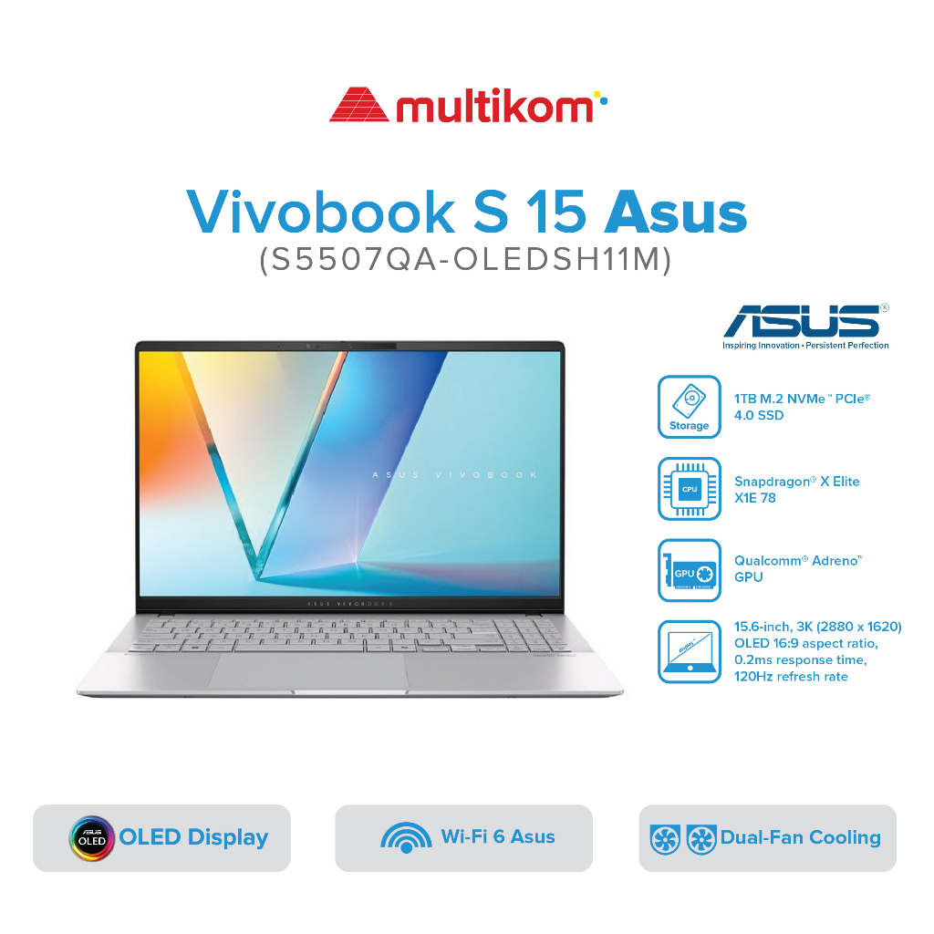 Jual Asus Vivobook S 15 S5507QA-OLEDSH11M Snapdragon X Elite X1E 32GB ...