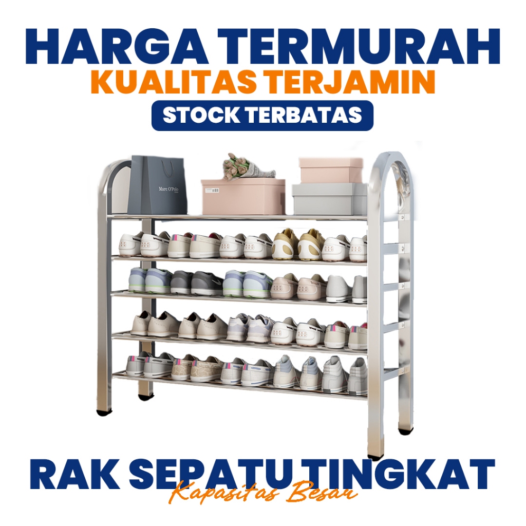 Jual Rak Sepatu tingkat/ rak sepatu kokoh/tempat sepatu sendal besi/rak sepatu serbaguna ...