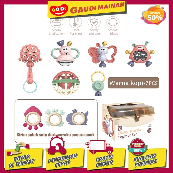 Jual Gaudi 11 Pcs Mainan Shake Teether Kids Toys Mainan Perkembangan ...