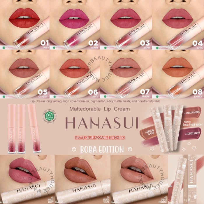 Jual Hanasui Matte Lipcream | Mattedorable | Boba Edition | Matcha ...