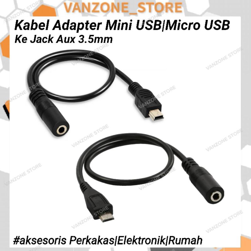 Jual Kabel Audio Adapter Micro USB Mini USB Male Ke Jack AUX Audio 3 ...