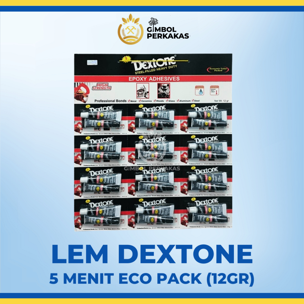 Jual DEXTONE 12 gram ECO PACK Lem Besi 5 Menit Lem Epoxy Besi Kaca Kayu ...