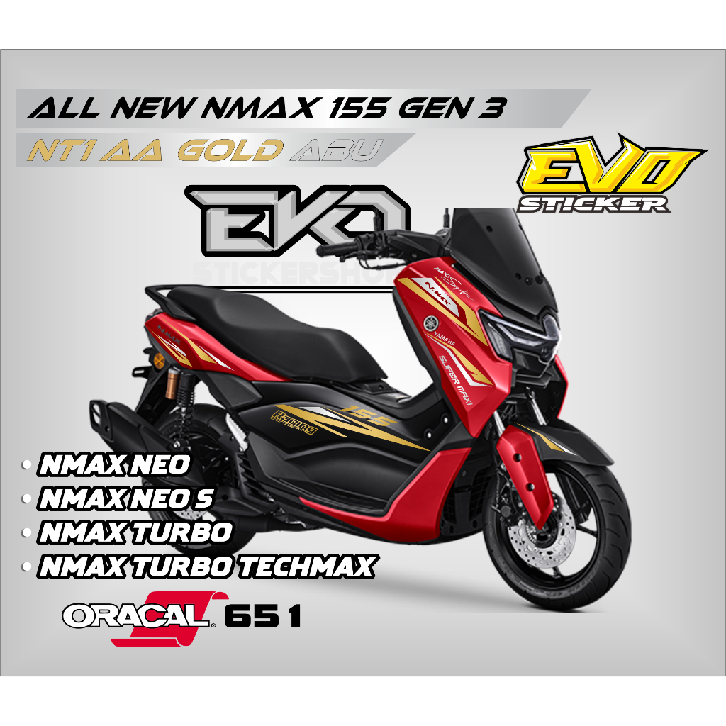 Jual STIKER NEW NMAX NEO MERAH NMAX NEW TURBO CUTTING STICKER 2024 NT1 ...