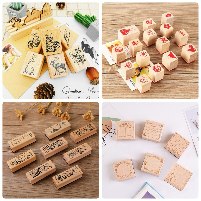 Jual wood stamp / stamp kayu journaling | Shopee Indonesia