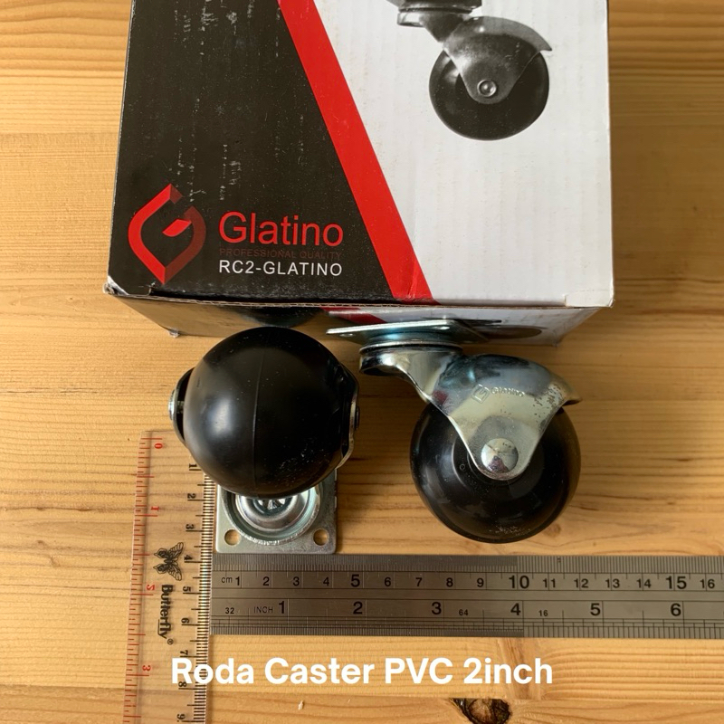 Jual Roda Caster PVC Hitam Roda Trolly Etalase Lemari 2inch Hidup 1set ...