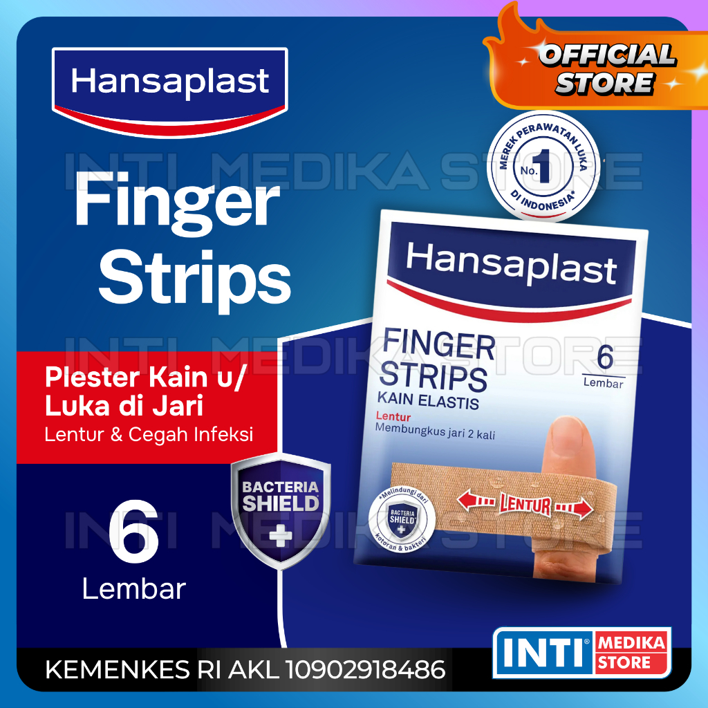 Jual HANSAPLAST - Finger Strips 6s | Plester Luka Kain Elastis Untuk ...