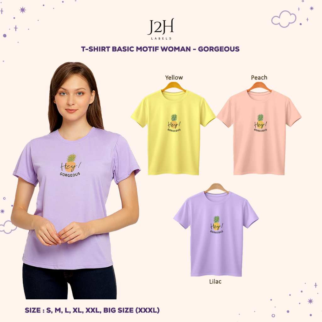 Jual JK LABELS - Tshirt Basic Motif Woman - Gorgeous | Shopee Indonesia