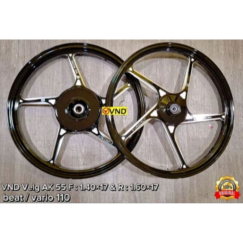 Jual velg racing vnd ak 55 ring 17 beat vario 110 scoopy spacy genio pelag vnd 140x17 & 160x17 ...