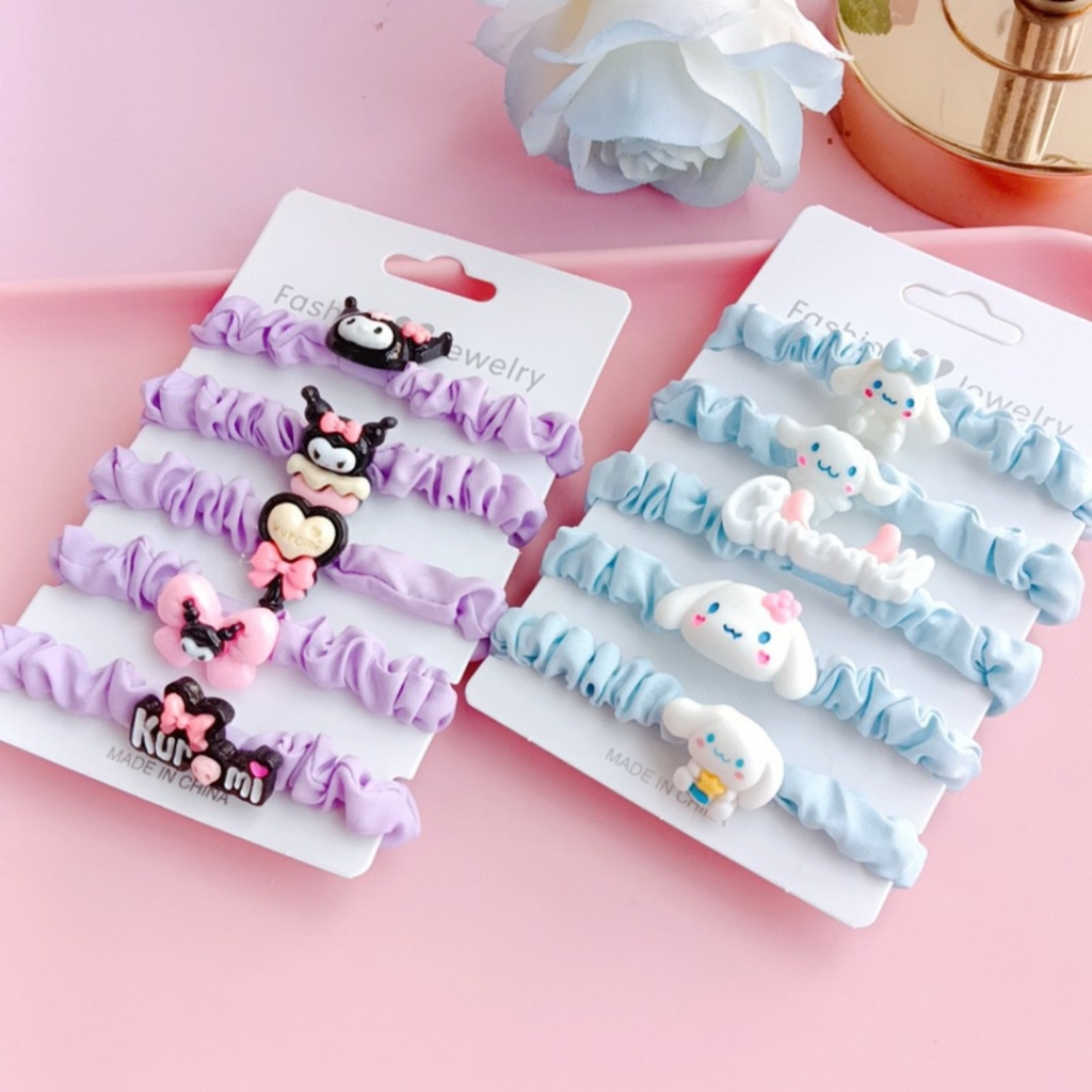 Jual ENZ ® IKATAN RAMBUT SCRUNCHIE MOTIF SANRIO IKAT RAMBUT ANAK NEW ...