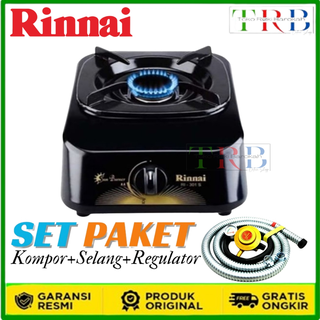 Jual Rinnai kompor gas 1tungku+selang rugulator RI-301-2 SNI | Shopee ...