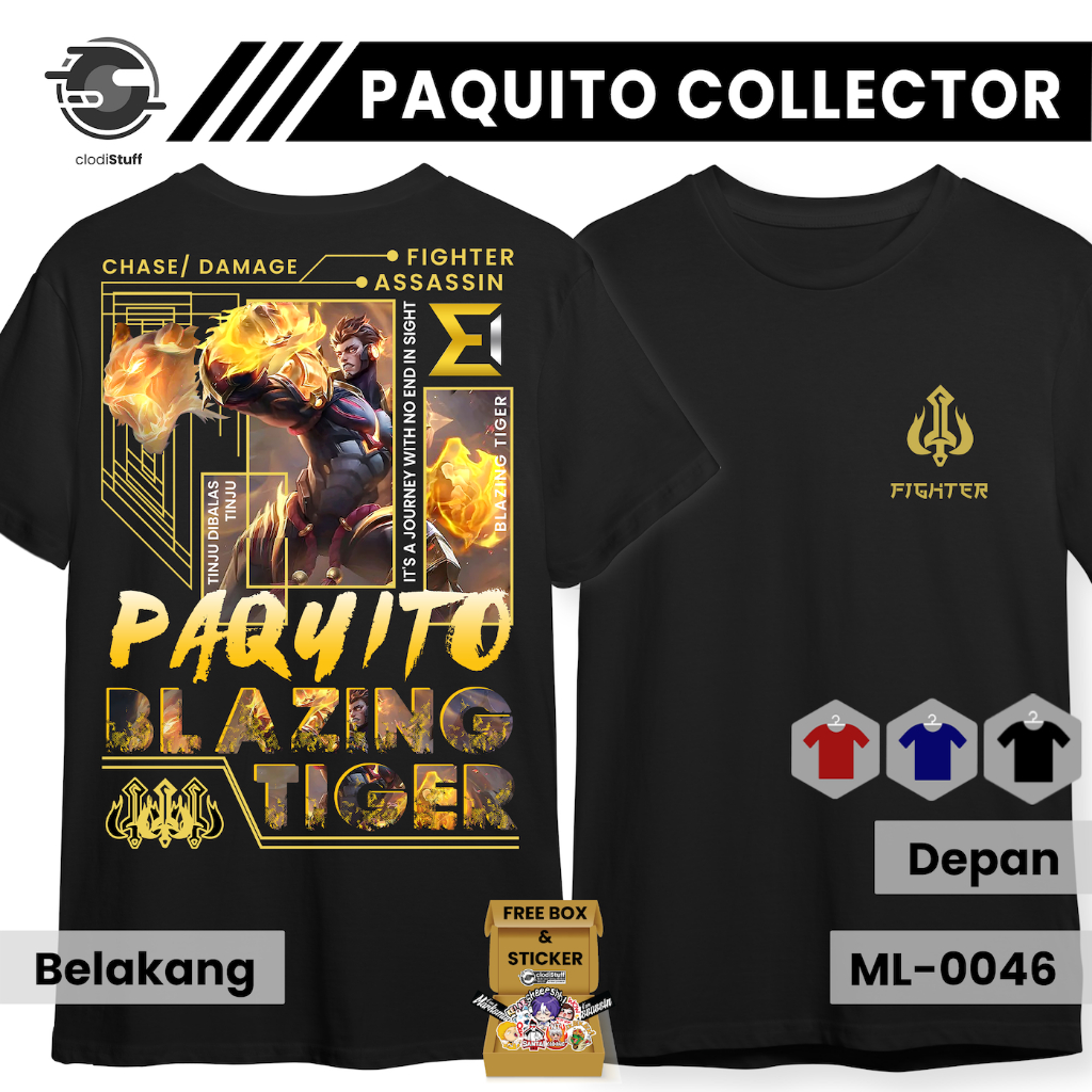 Jual Kaos MLBB PAQUITO COLLECTOR BLAZING TIGER Mobile Legends Distro ML ...