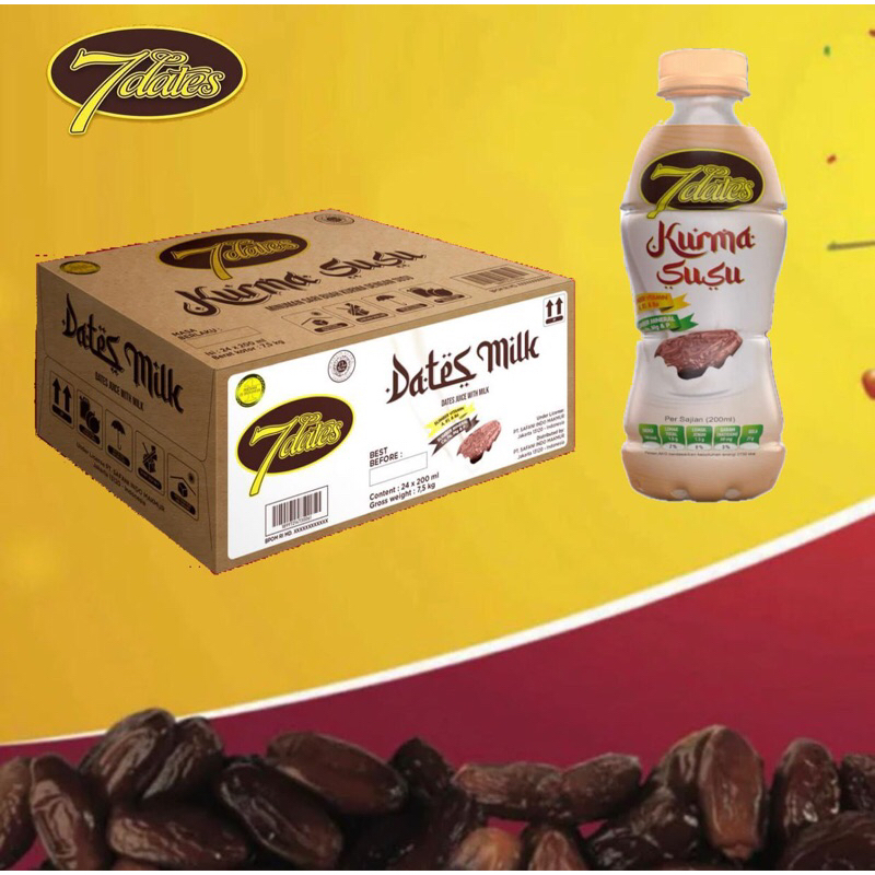 Jual Susu kurma 7dates karton 24 botol (200ml) | Shopee Indonesia