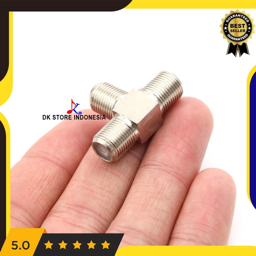 Jual Jack Konektor F Type Female 3 Ways Joiner Splitter Adapters for Antenn | Shopee Indonesia