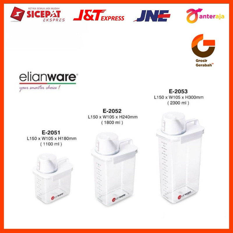 Jual Elianware airtight container 1100ml 1800ml 2300ml | Shopee Indonesia