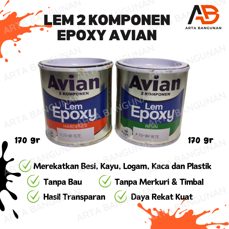 Jual LEM EPOXY AVIAN 2 KOMPONEN HARDENER DAN RESIN 340 gr | Shopee Indonesia