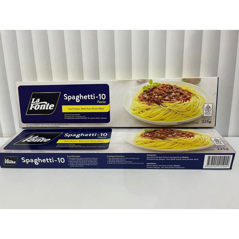 Jual LA FONTE SPAGHETTI MIE PASTA ISI 225 GR HARGA PER 1 KEMASAN ...