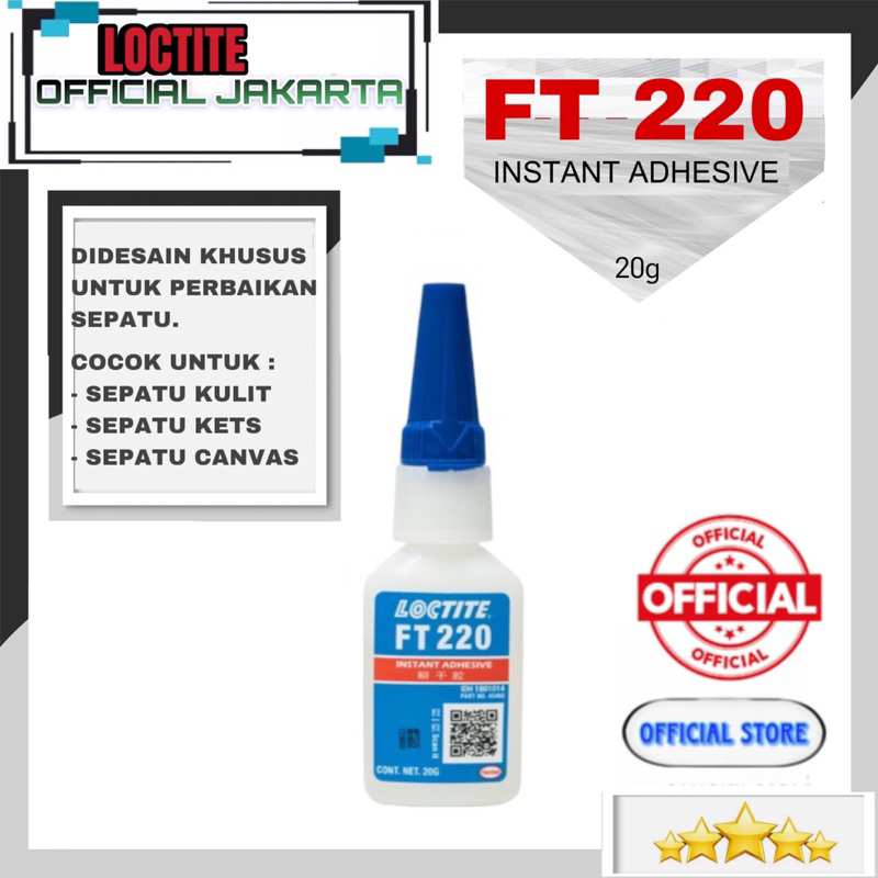 Jual LEM FT220 FT 220 Lem Sepatu Loctite FT-220 Instant Adhesive 20g Lem Super Kuat | Shopee ...