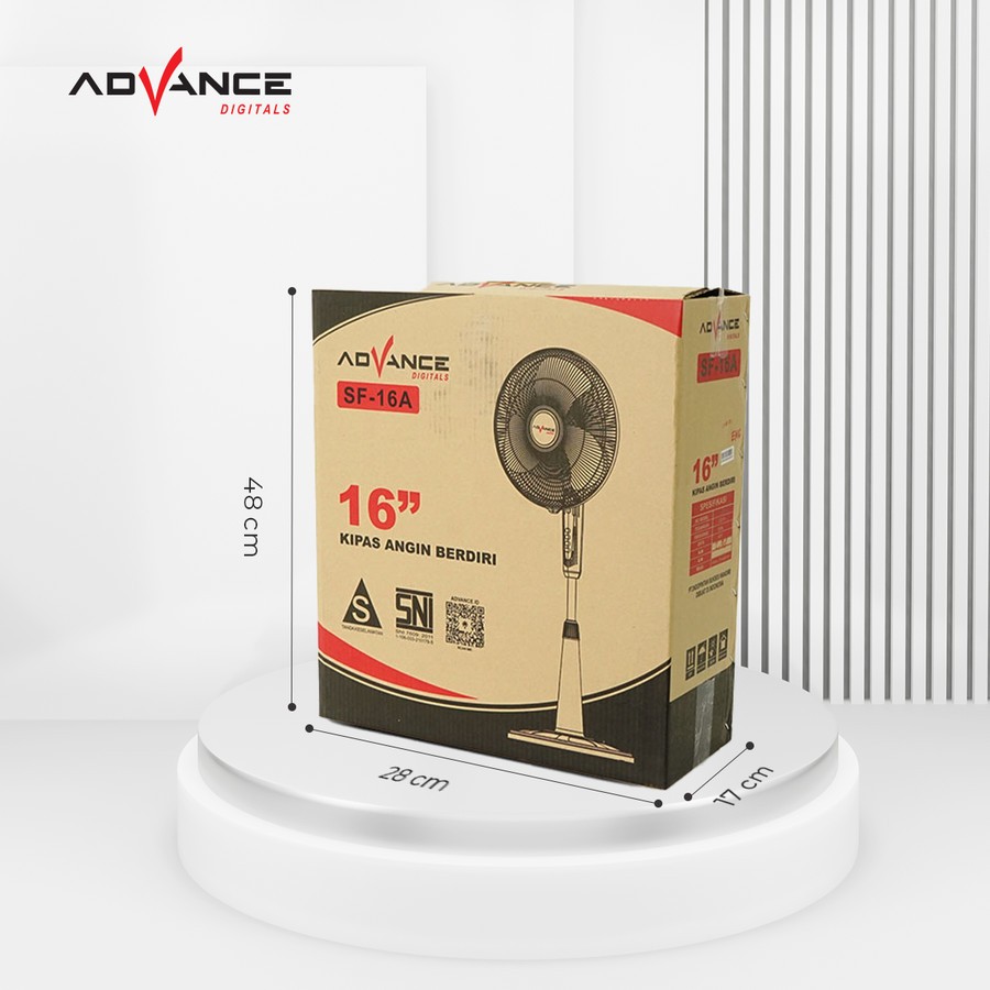 Jual Kipas Angin Advance SF 16A Stand Fan 16 Inch Berdiri Hitam Merah ...