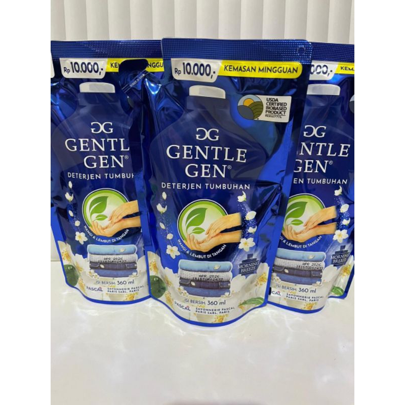 Jual GENTLE GEN DETERGEN cair kemasan Biru untuk pakaian HARGA 1 POUCH ...