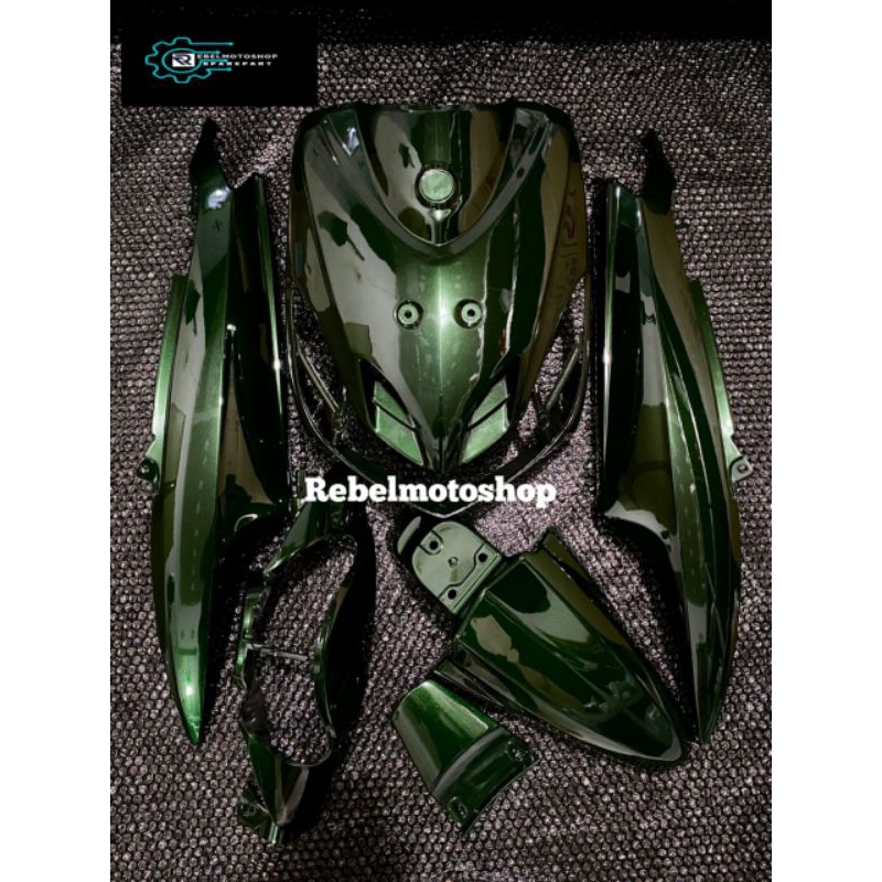 Jual Cover full body halus Yamaha mio smile warna moonlight green ...