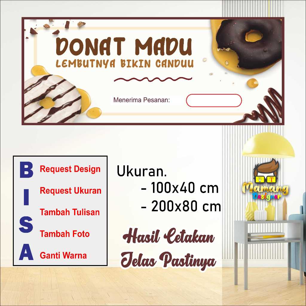 Jual Cetak Spanduk Banner Jualan Donat Madu Keren Bagus Murah bb ...
