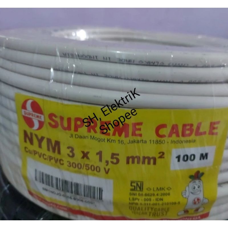 Jual KABEL SUPREME NYM 3x1,5mm jual meteran / permeter | Shopee Indonesia
