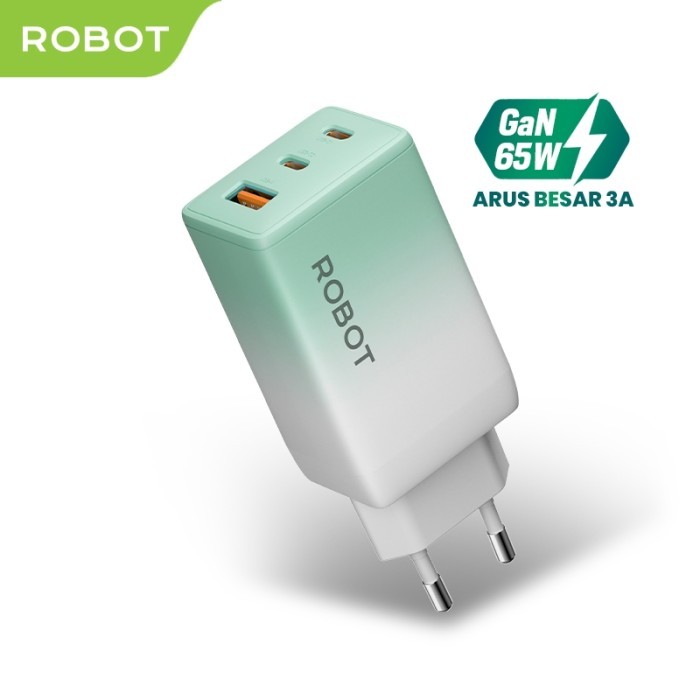 Jual ROBOT Charger RGaN01 3 Port 65W Original | Shopee Indonesia