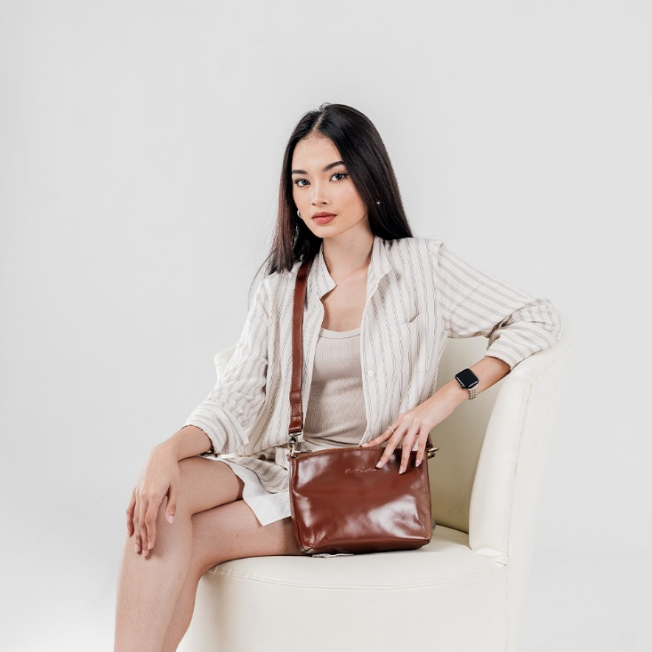 Jual Kenes Leather Sling Bag Wanita Tas Selempang Kulit Asli ANDINI ...