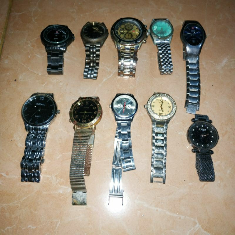 Jual jam tangan bekas off rusak buat kanibalan 1 pcs isi 10 biji rondom ...