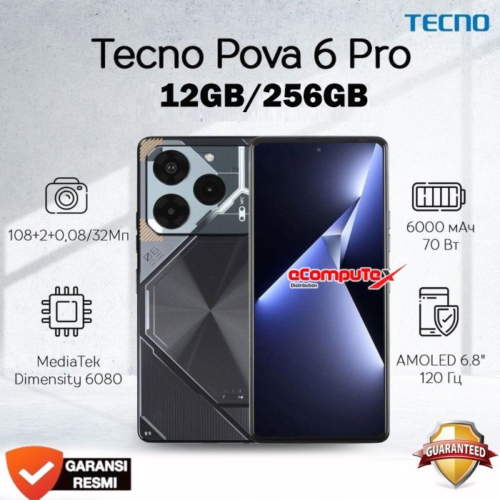 Jual HP TECNO POVA 6 PRO 5G NFC RAM 12/256GB ORIGINAL - GARANSI RESMI ...