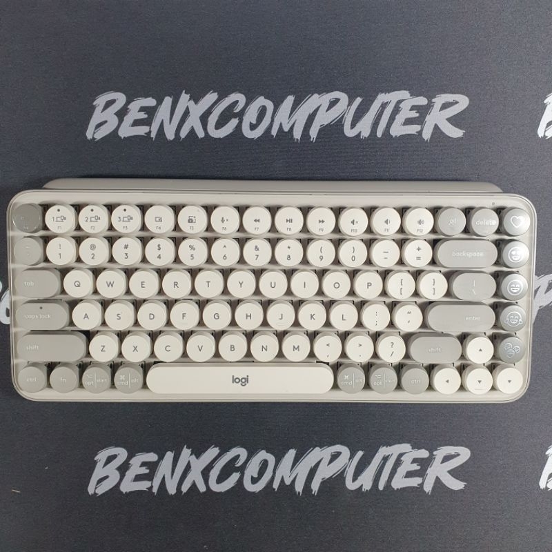 Jual Logitech POP Keys Keyboard Wireless Mechanical Compact Mist Sand ...