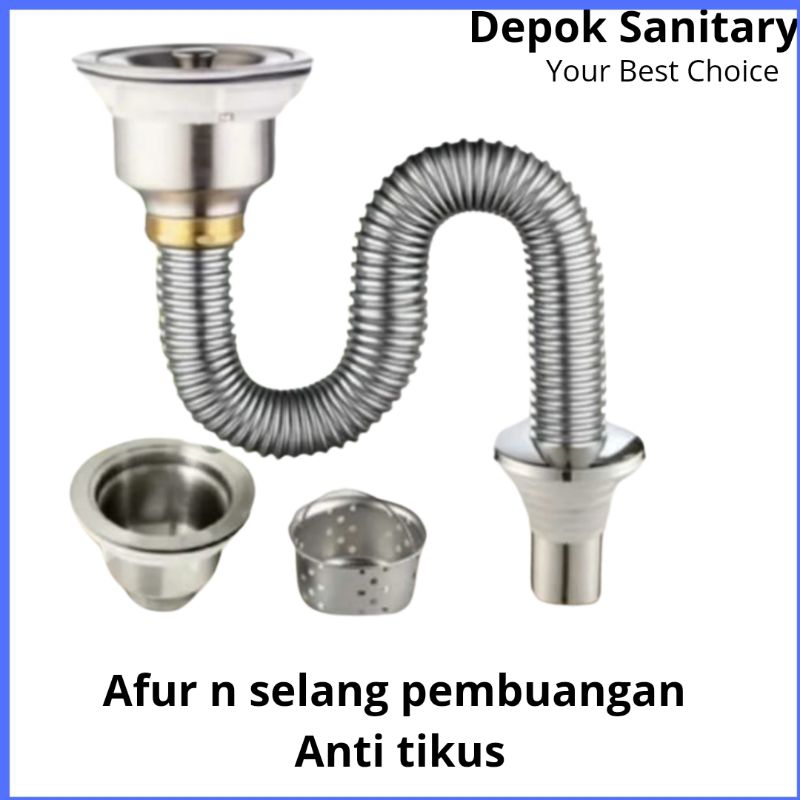 Jual Afur selang washtafel stainless sus 304 anti tikus | Shopee Indonesia