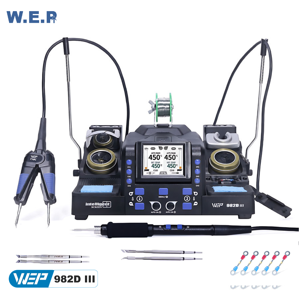 Jual WEP 982D-III 2in 1 Desoldering Tweezers Station Rework Soldering ...