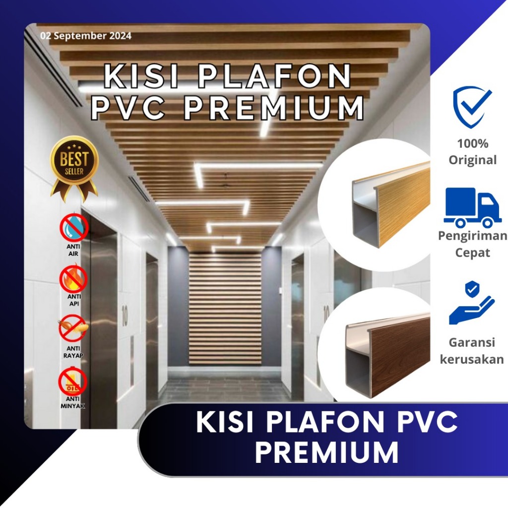 Jual Kisi Kisi Plafon PVC | Plafon PVC | WPC Bar Ceiling | plafond PVC ...
