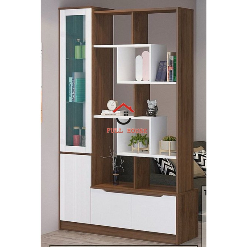 Jual penyekat ruangan room divider minimalis 2 sisi white brown japandi ...