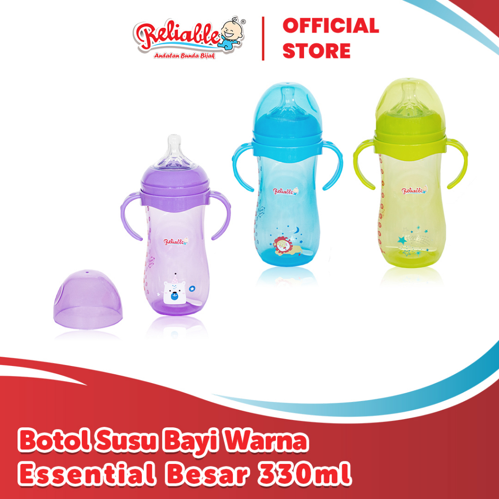 Jual Reliable Botol Susu Bayi Warna Essential Wide Gagang - 330 ml ...