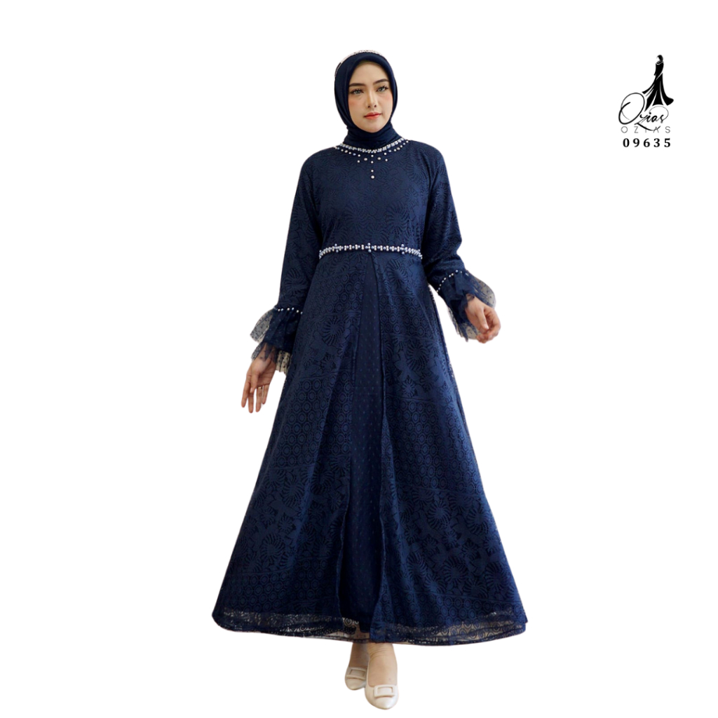 Jual Ozias - Gamis Brokat Monica 09635 Ld 105 I Gamis Kondangan Simpel I Gamis Lamaran Remaja ...