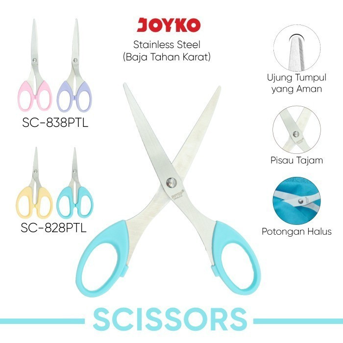 Jual Gunting Joyko SC-838PTL Scissors Warna Pastel Gunting Serba Guna ...