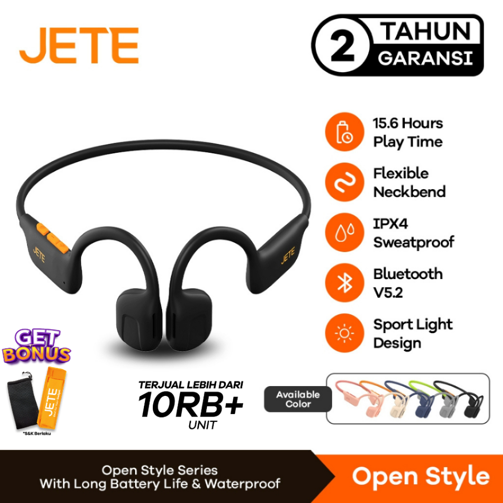 Jual Headset Lari Bluetooth Open Ear JETE Open Style With IPX4 ...