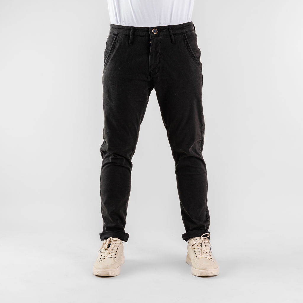 Jual Oxygen Denim 706S Prime CS Chino Pants Slim Fit Stretch - Black ...